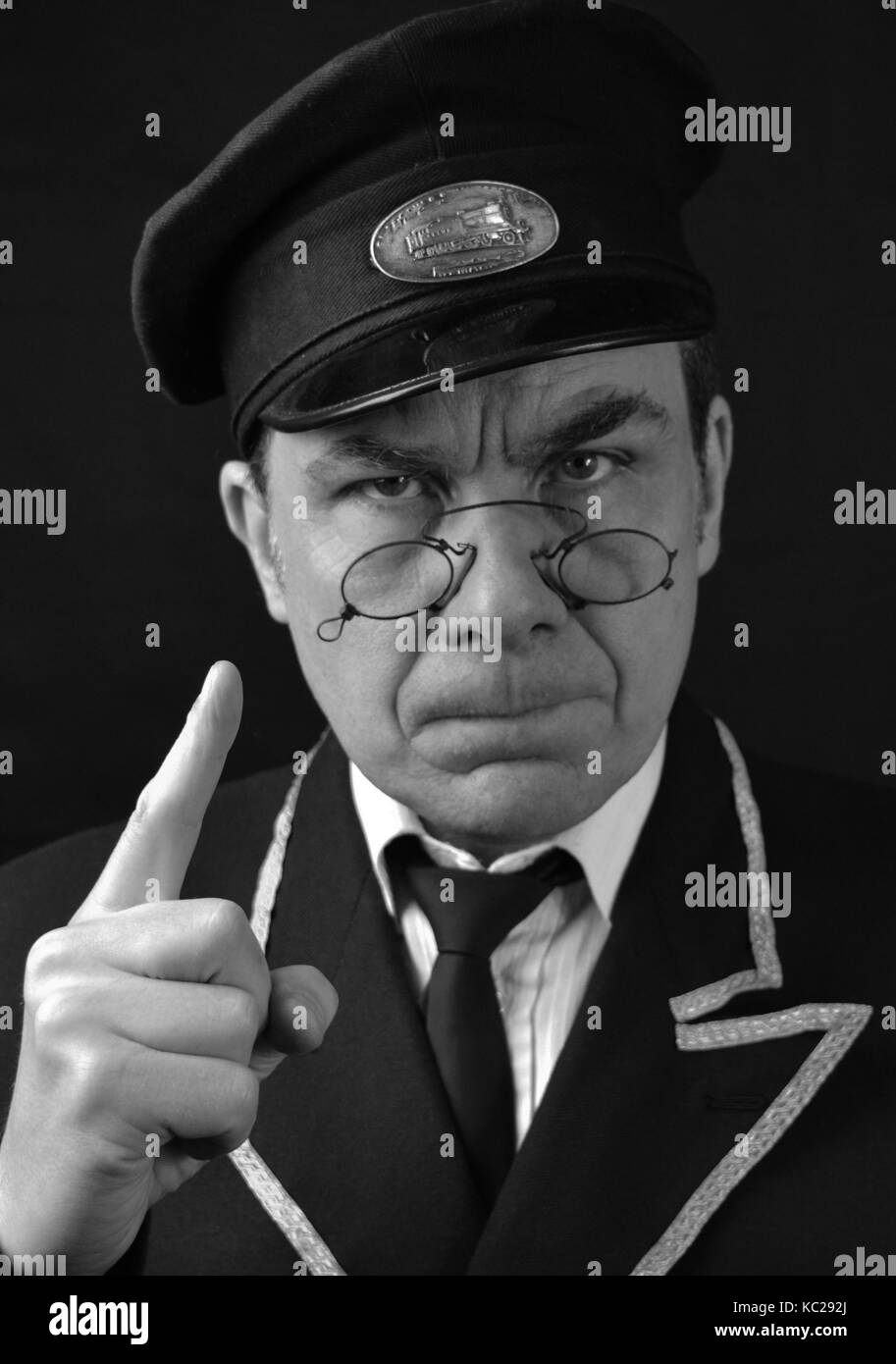 Vintage Steam train Station Master Stock Photo - Alamy