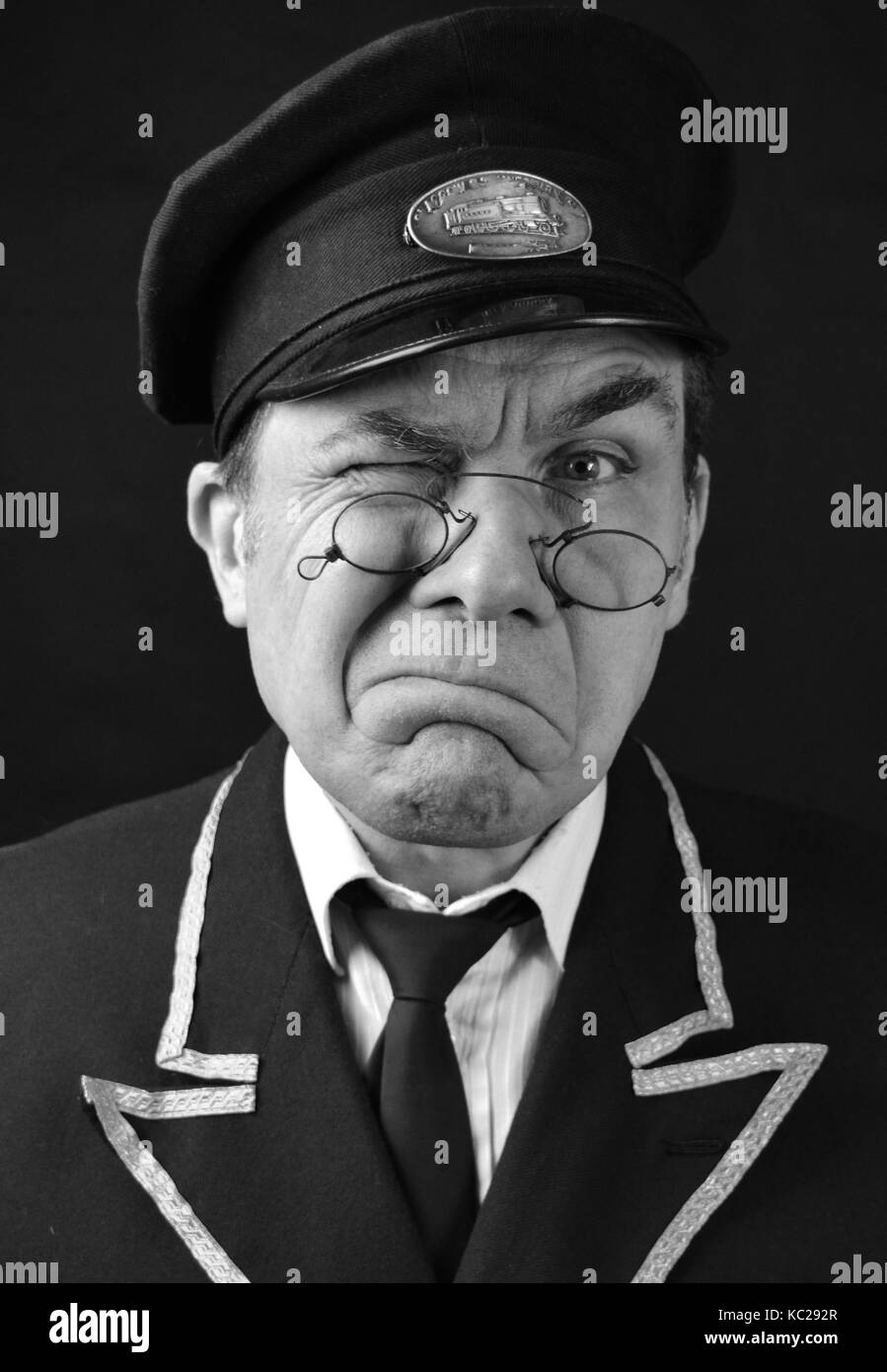 Vintage Steam train Station Master Stock Photo - Alamy