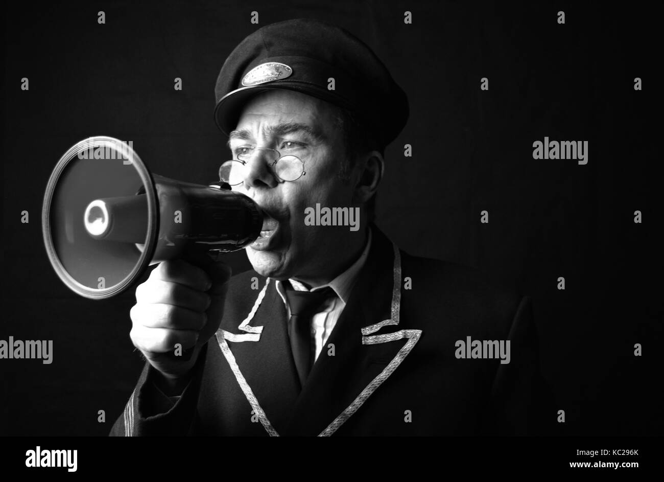 Vintage Steam train Station Master Stock Photo - Alamy