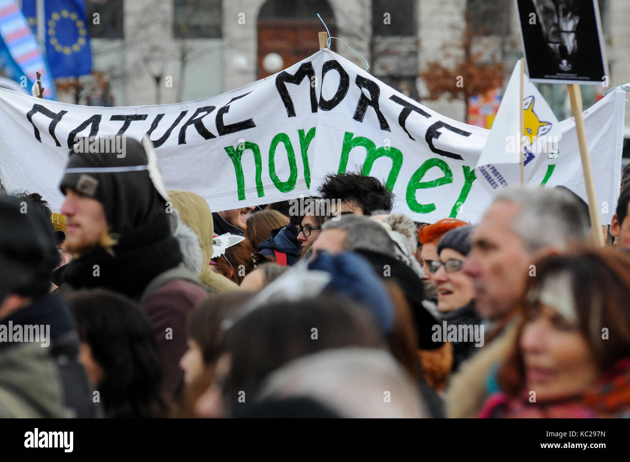 Thousands protest wolves killing in Lyon, France Stock Photo - Alamy