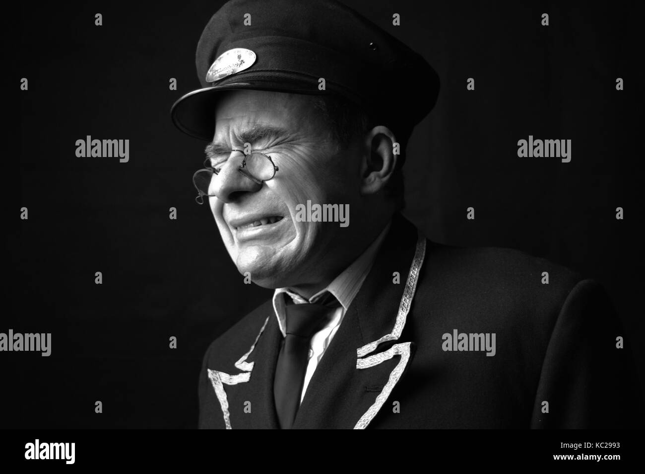 Vintage Steam train Station Master Stock Photo - Alamy