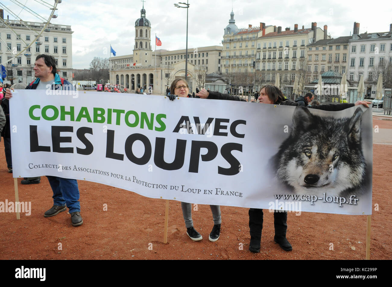 Thousands protest wolves killing in Lyon, France Stock Photo - Alamy