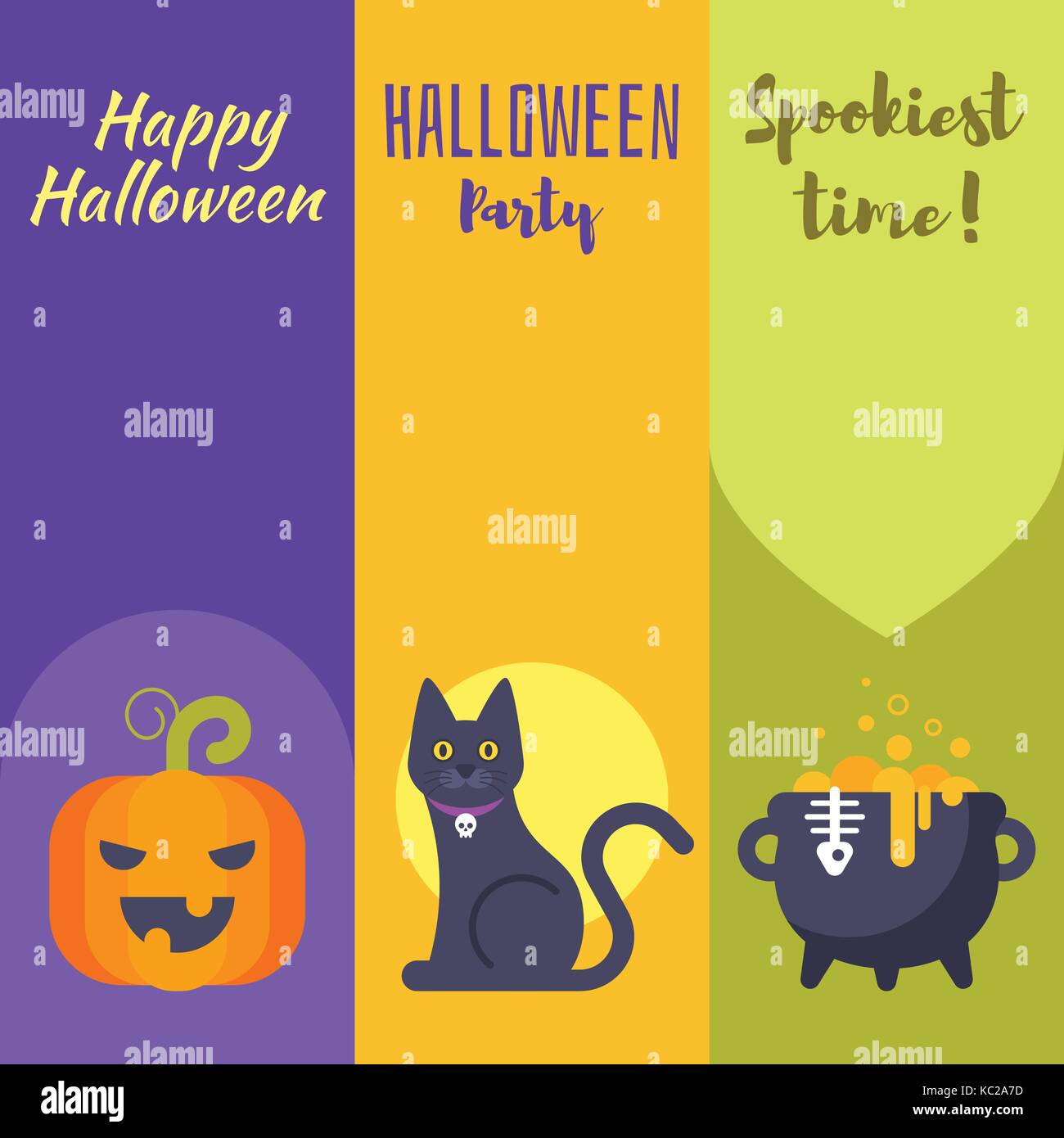 Happy halloween banner elements scary Stock Vector Images - Alamy