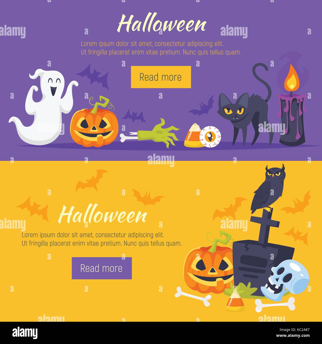 Happy halloween banner elements scary Stock Vector Images - Alamy