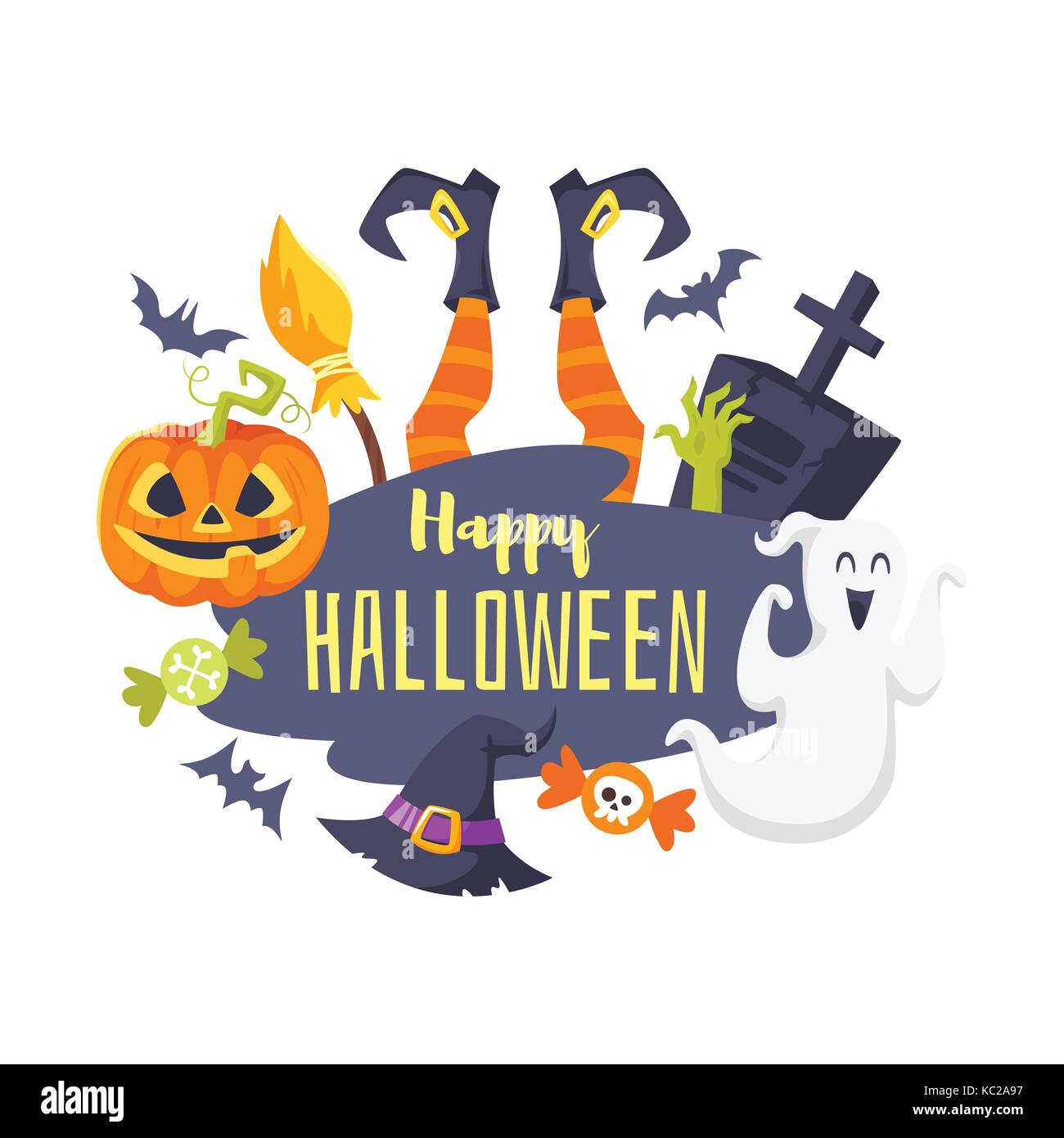 Halloween ghost candies Stock Vector Images - Alamy