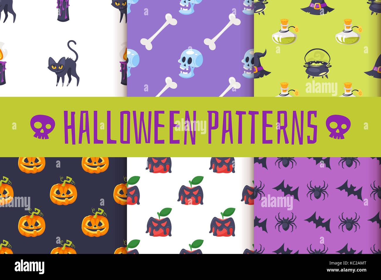 set of Halloween patterns Stock Vector Image & Art - Alamy