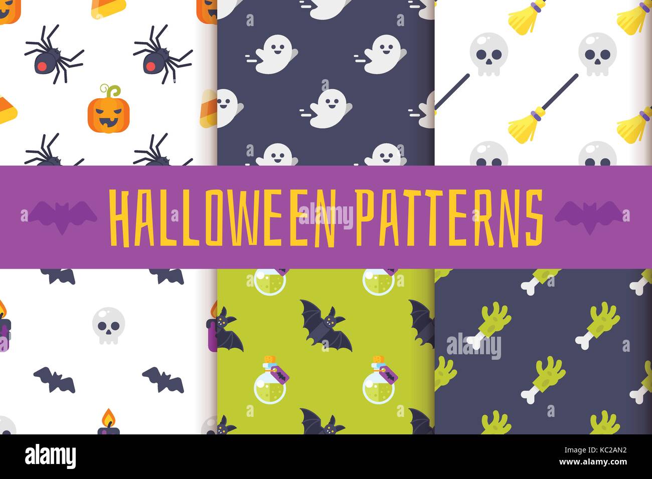 set of Halloween patterns Stock Vector Image & Art - Alamy