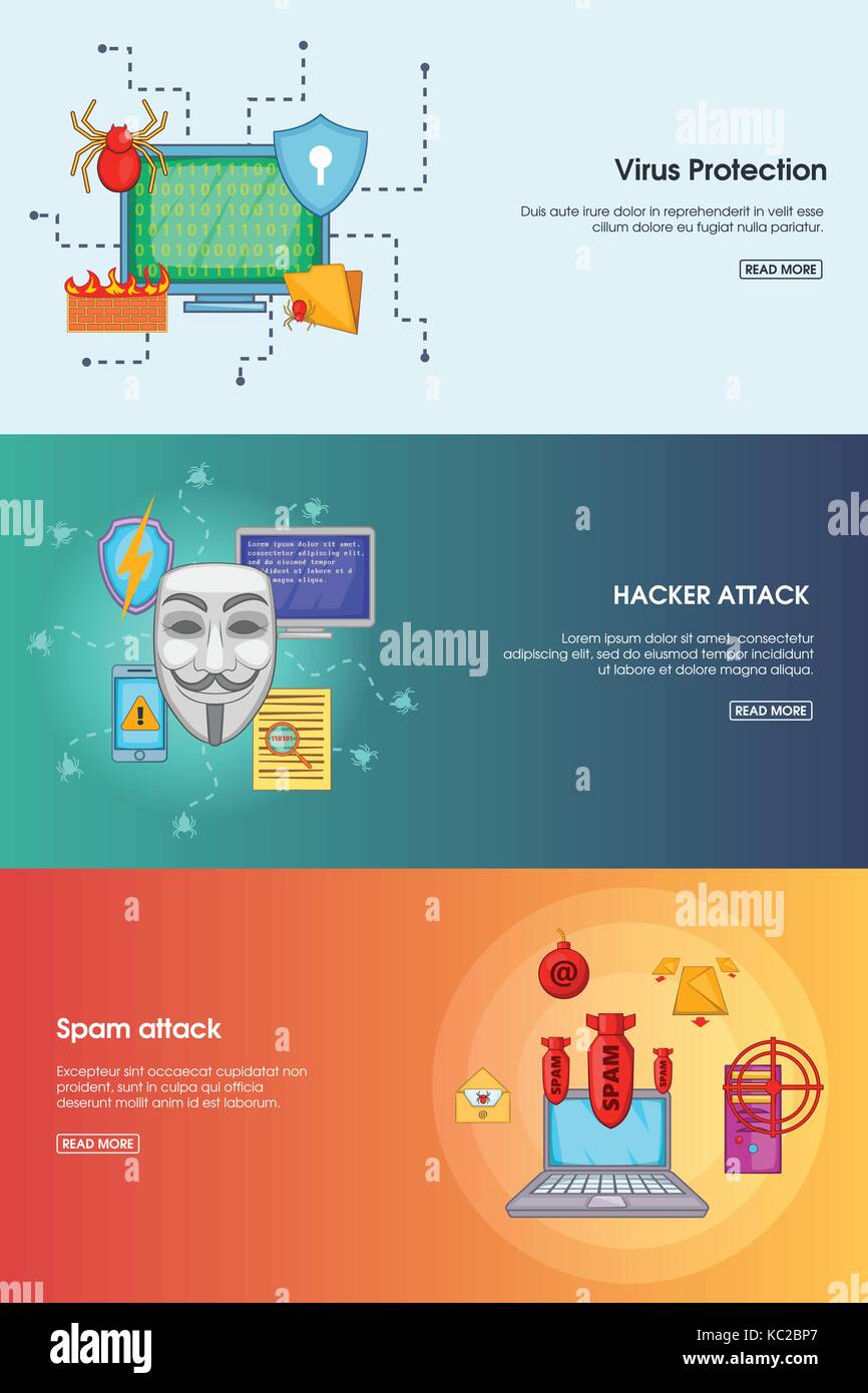 Hacker banner set template, cartoon style Stock Vector Image & Art - Alamy