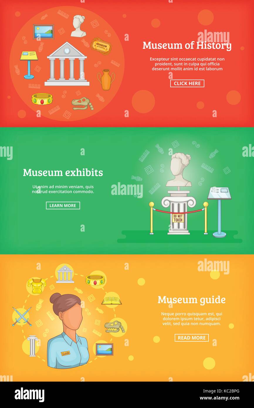Museum banner set template, cartoon style Stock Vector Image & Art - Alamy
