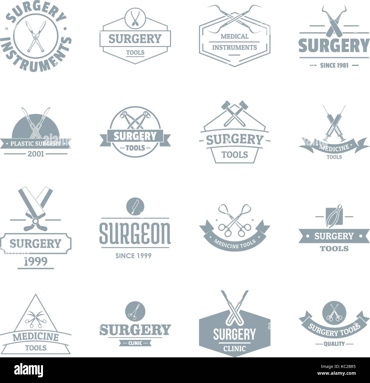 Surgery tools logo icons set, simple style Stock Vector Image & Art - Alamy
