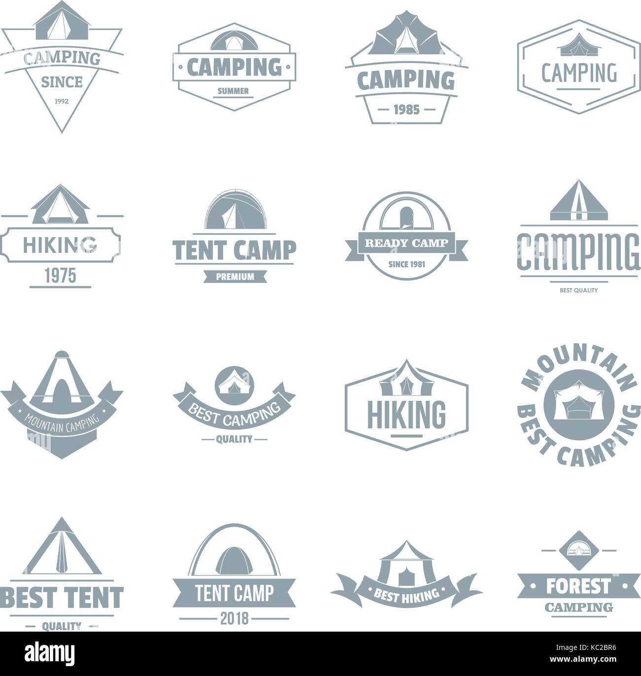 Camping tent logo icons set, simple style Stock Vector Image & Art - Alamy