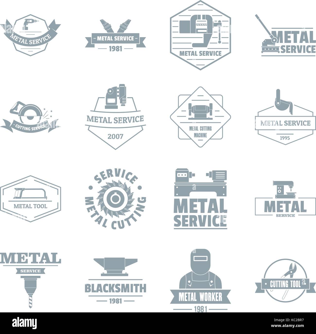 Metal working logo icons set, simple style Stock Vector Image & Art - Alamy