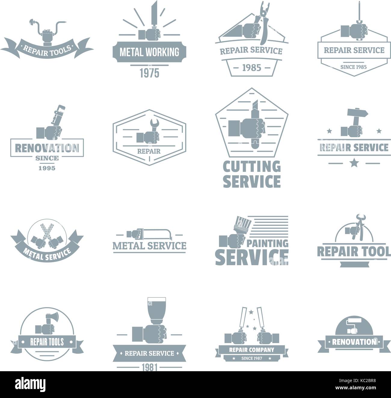 Hand tool logo icons set, simple style Stock Vector Image & Art - Alamy