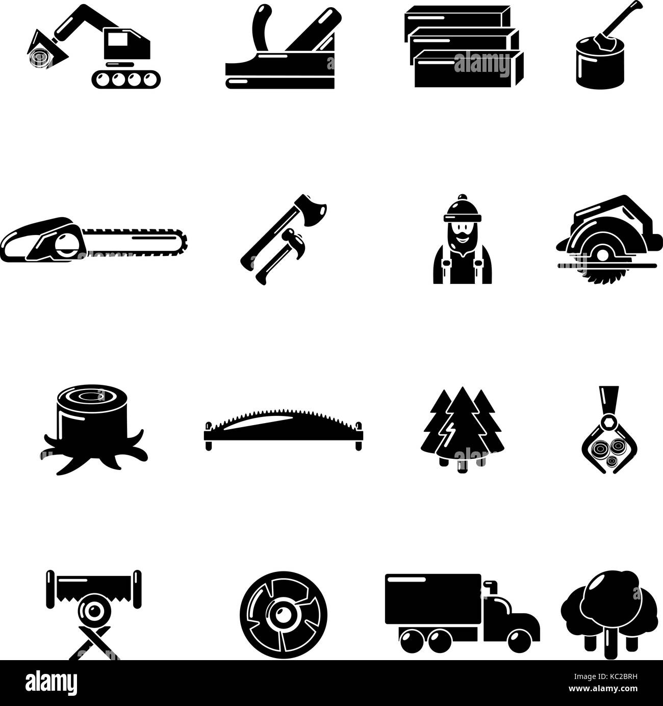 Timber industry icons set, simple style Stock Vector Image & Art - Alamy
