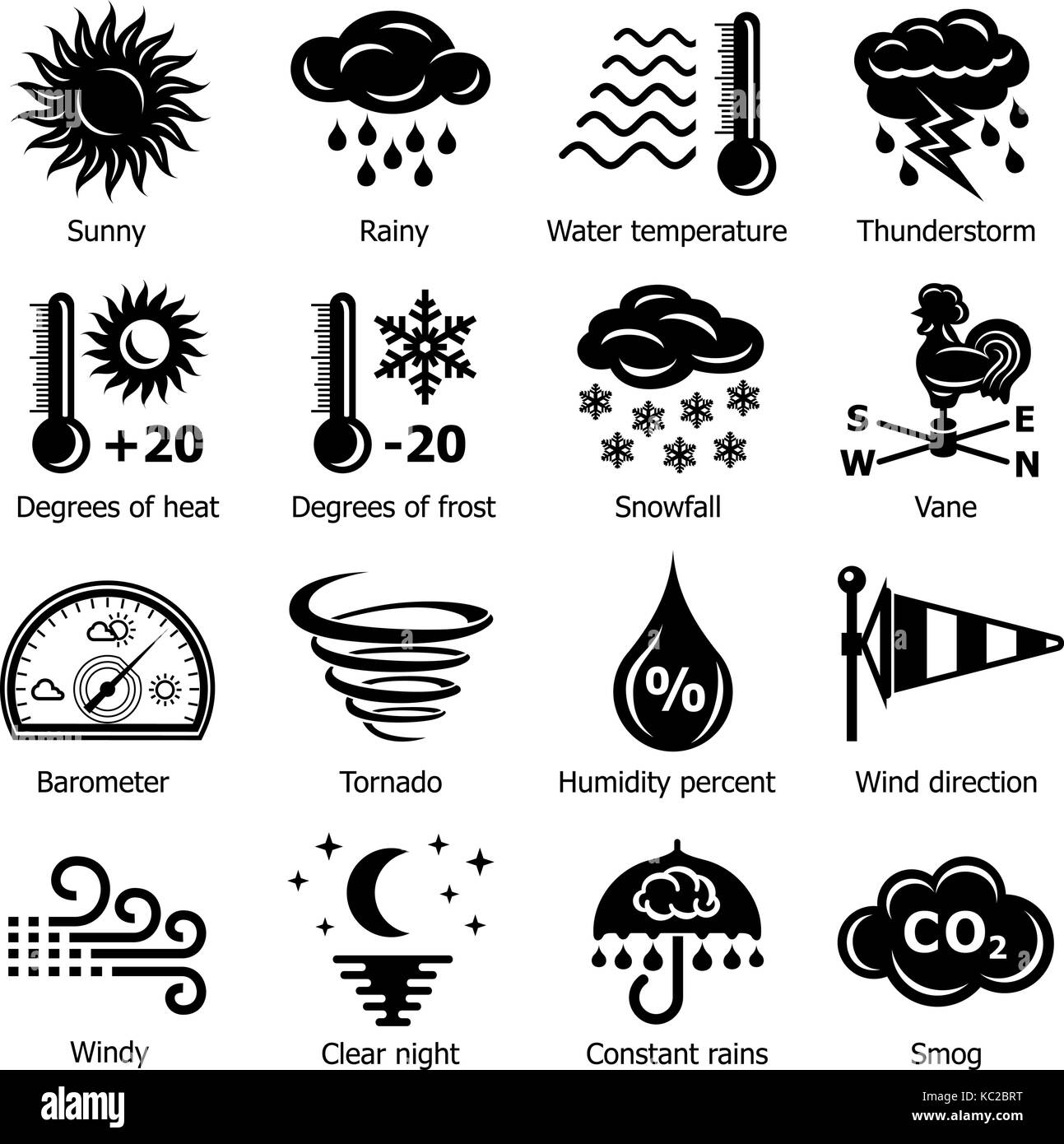 Weater icons set, simple style Stock Vector Image & Art - Alamy