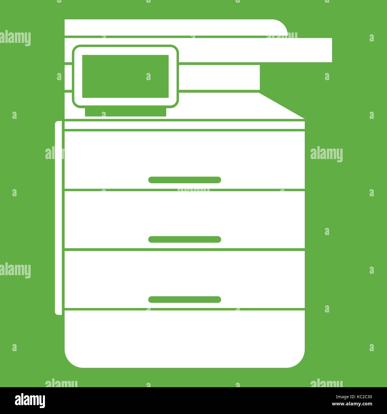 Multipurpose device, fax, copier and scanner icon green Stock Vector ...