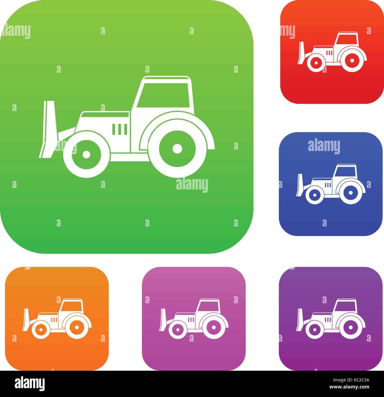 Skid steer loader set color collection Stock Vector Image & Art - Alamy