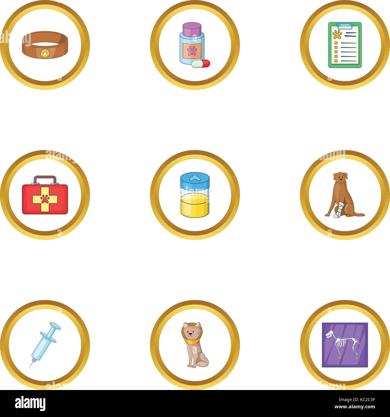 Pet health icons set, cartoon style Stock Vector Image & Art - Alamy