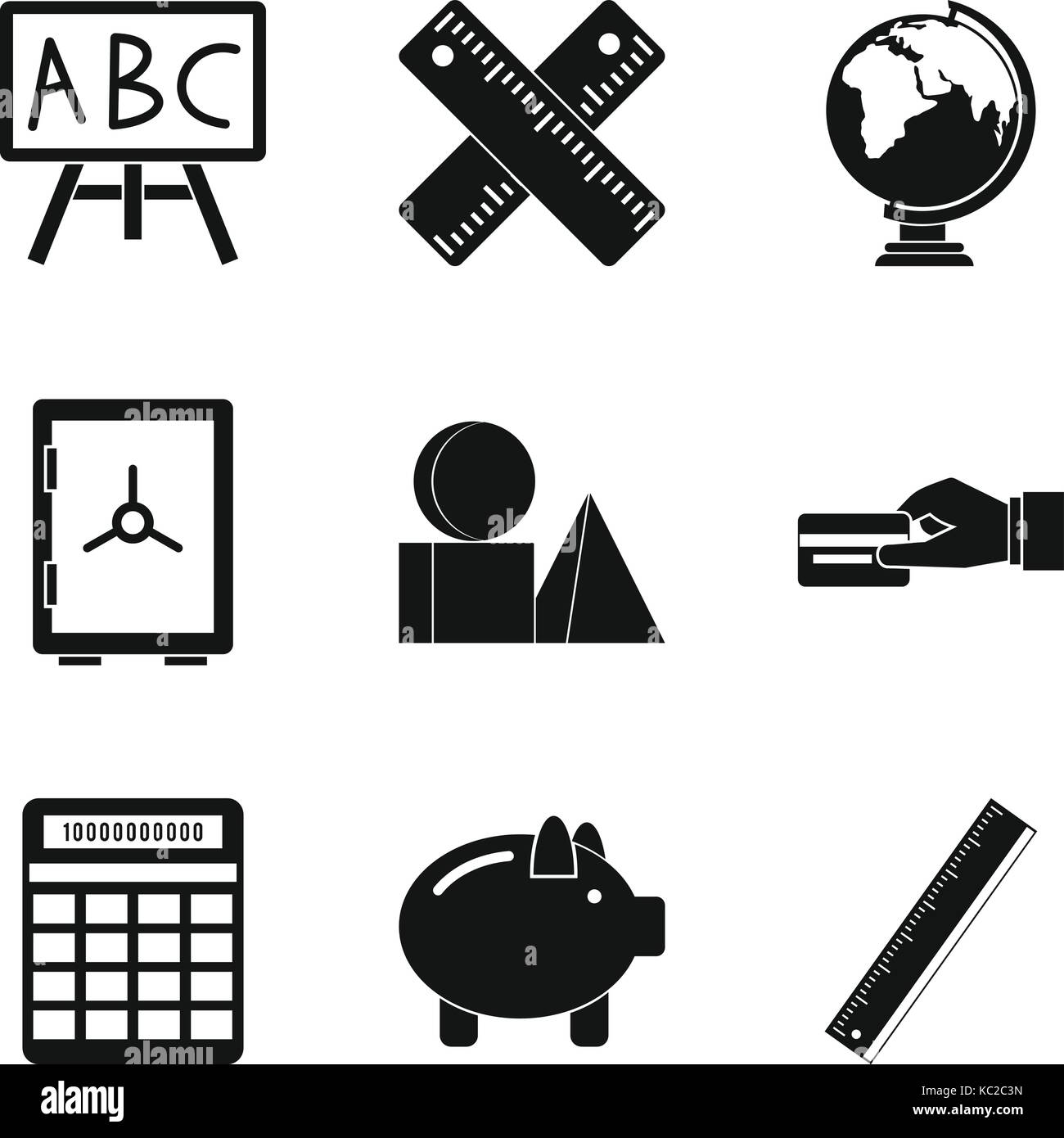 Cost calculation icons set, simple style Stock Vector Image & Art - Alamy