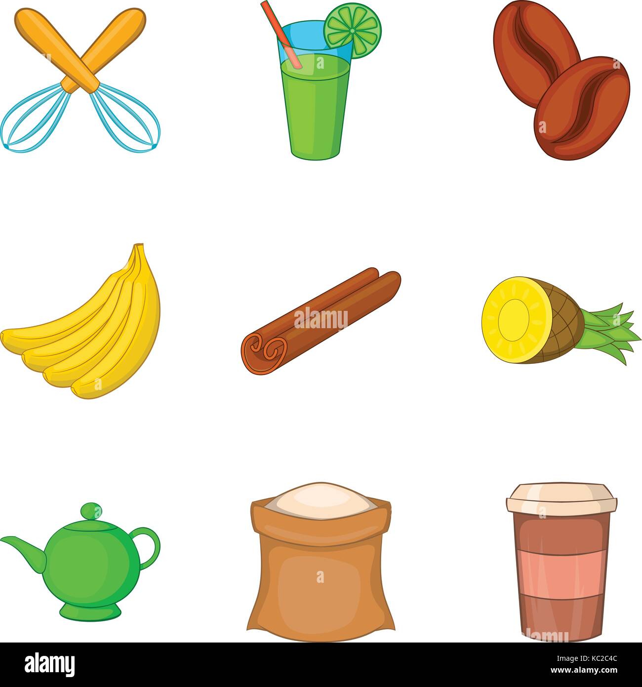 Beverage with filling icons set, cartoon style Stock Vector Image & Art ...