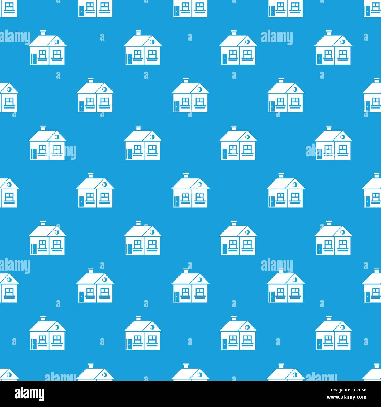 Large single-storey house pattern seamless blue Stock Vector Image ...