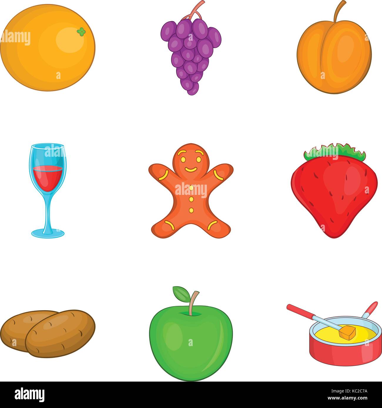 Night snack icons set, cartoon style Stock Vector Image & Art - Alamy