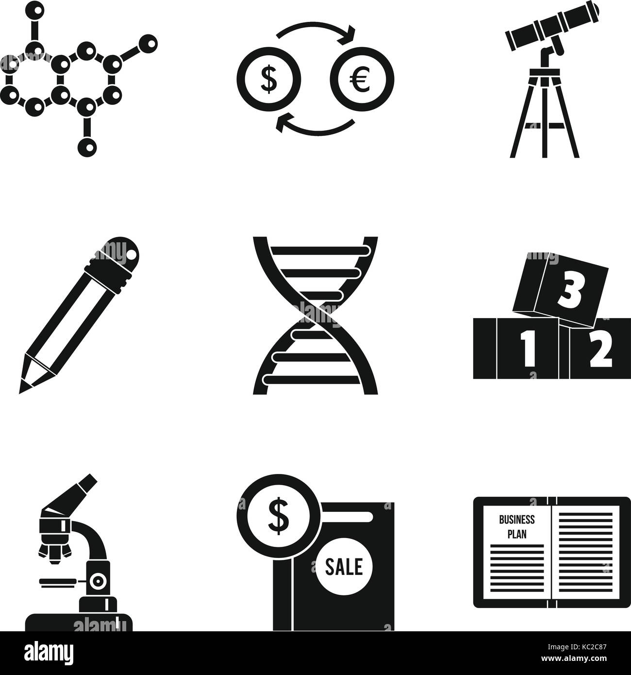 Scientific report icons set, simple style Stock Vector Image & Art - Alamy