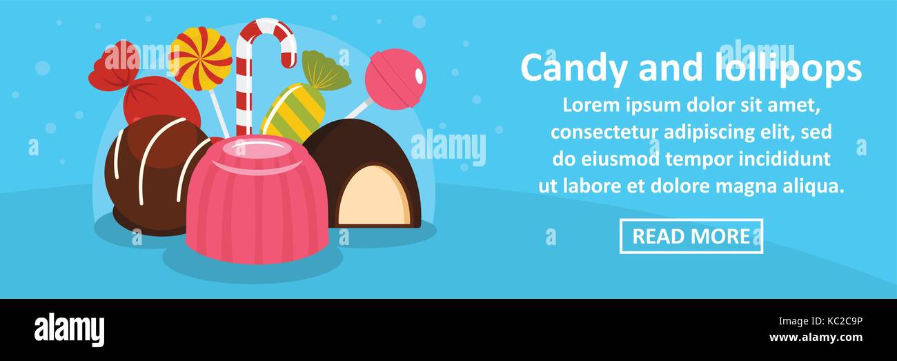 Candy and lollipops banner horizontal concept Stock Vector Image & Art ...