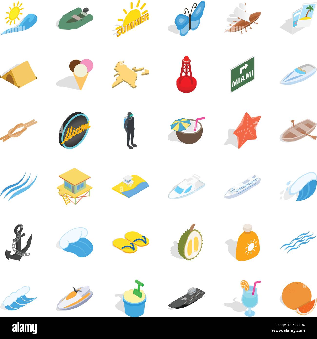 Coast icons set, isometric style Stock Vector Image & Art - Alamy