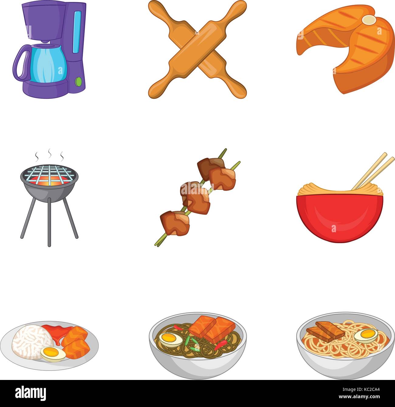 Bakery icons set, cartoon style Stock Vector Image & Art - Alamy