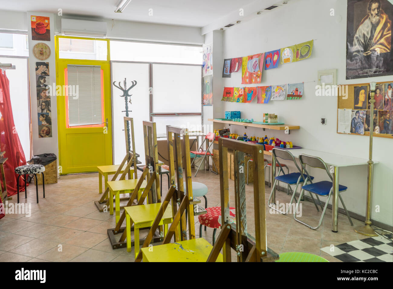 Interior of art studio Stock Photo - Alamy