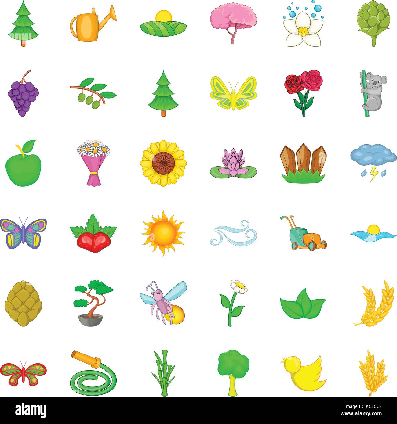 Blooming icons set, cartoon style Stock Vector Image & Art - Alamy