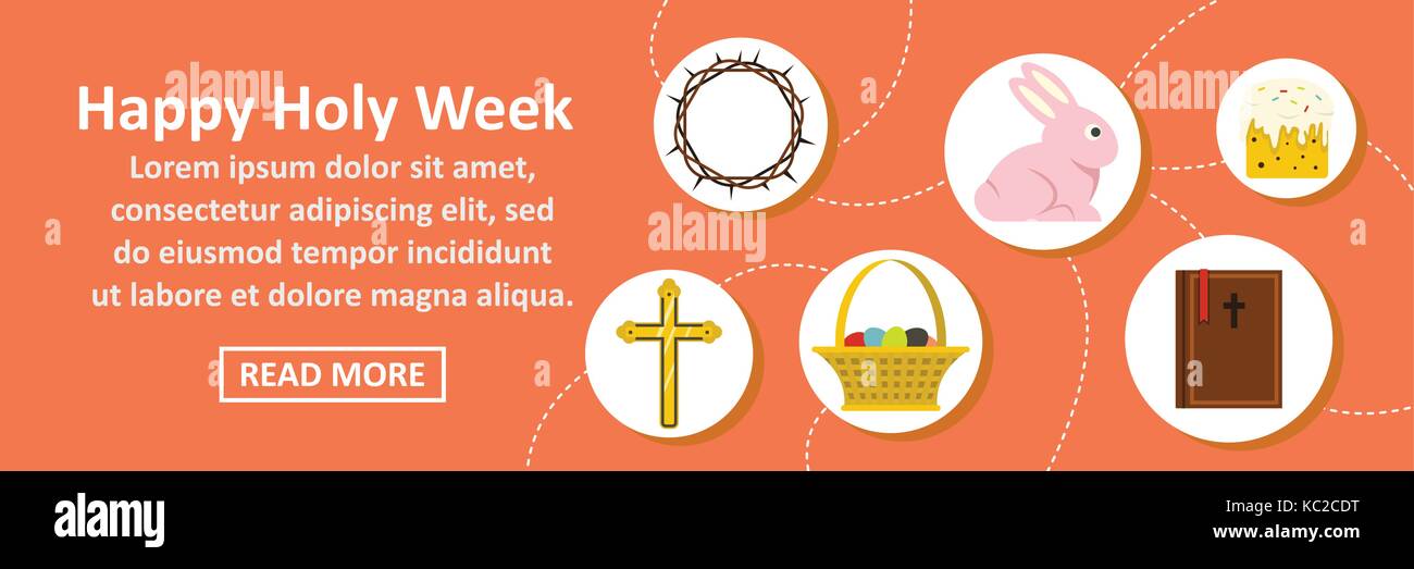 Happy holy week banner horizontal concept Stock Vector Image & Art - Alamy