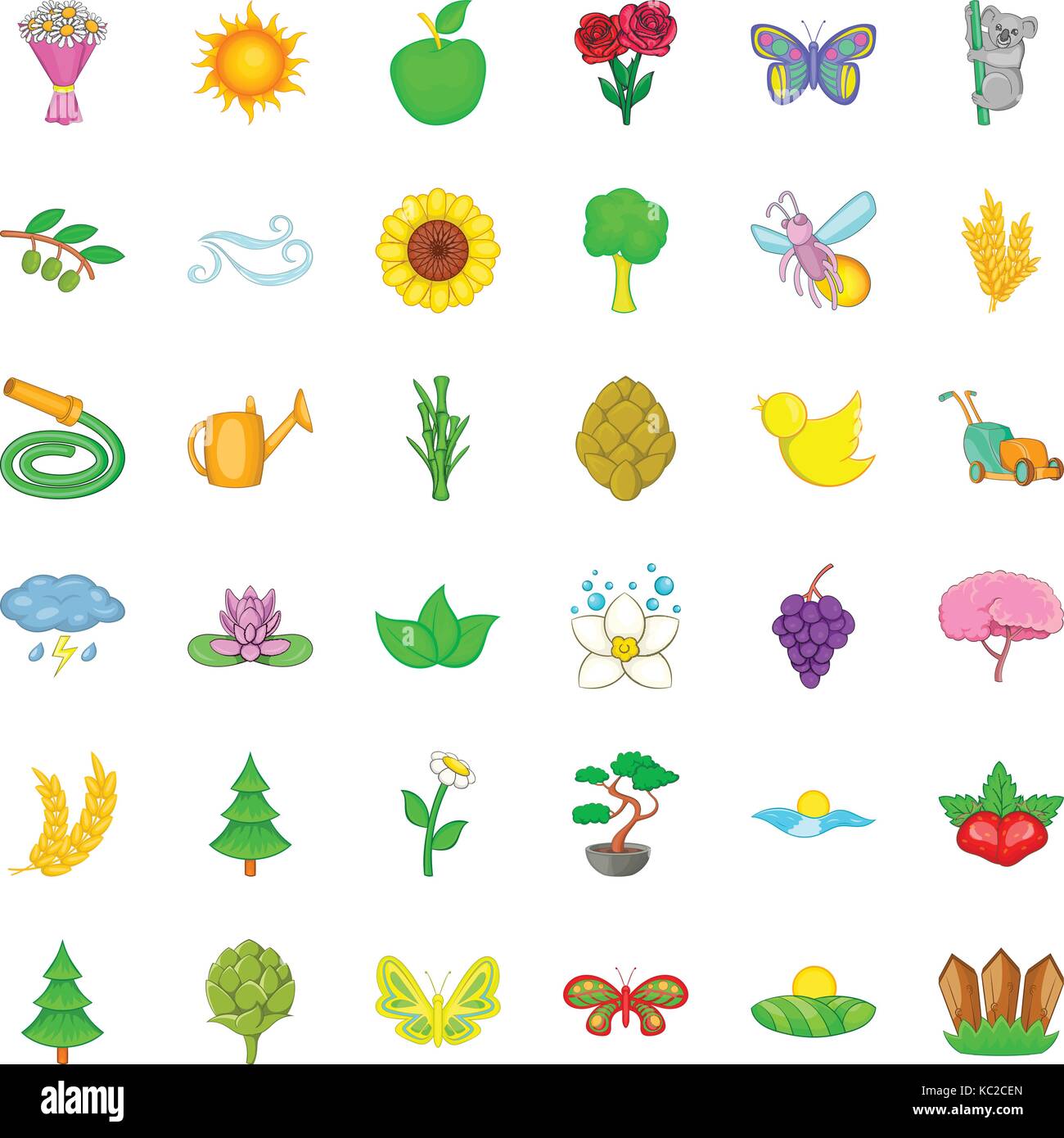 Sunflower icons set, cartoon style Stock Vector Image & Art - Alamy