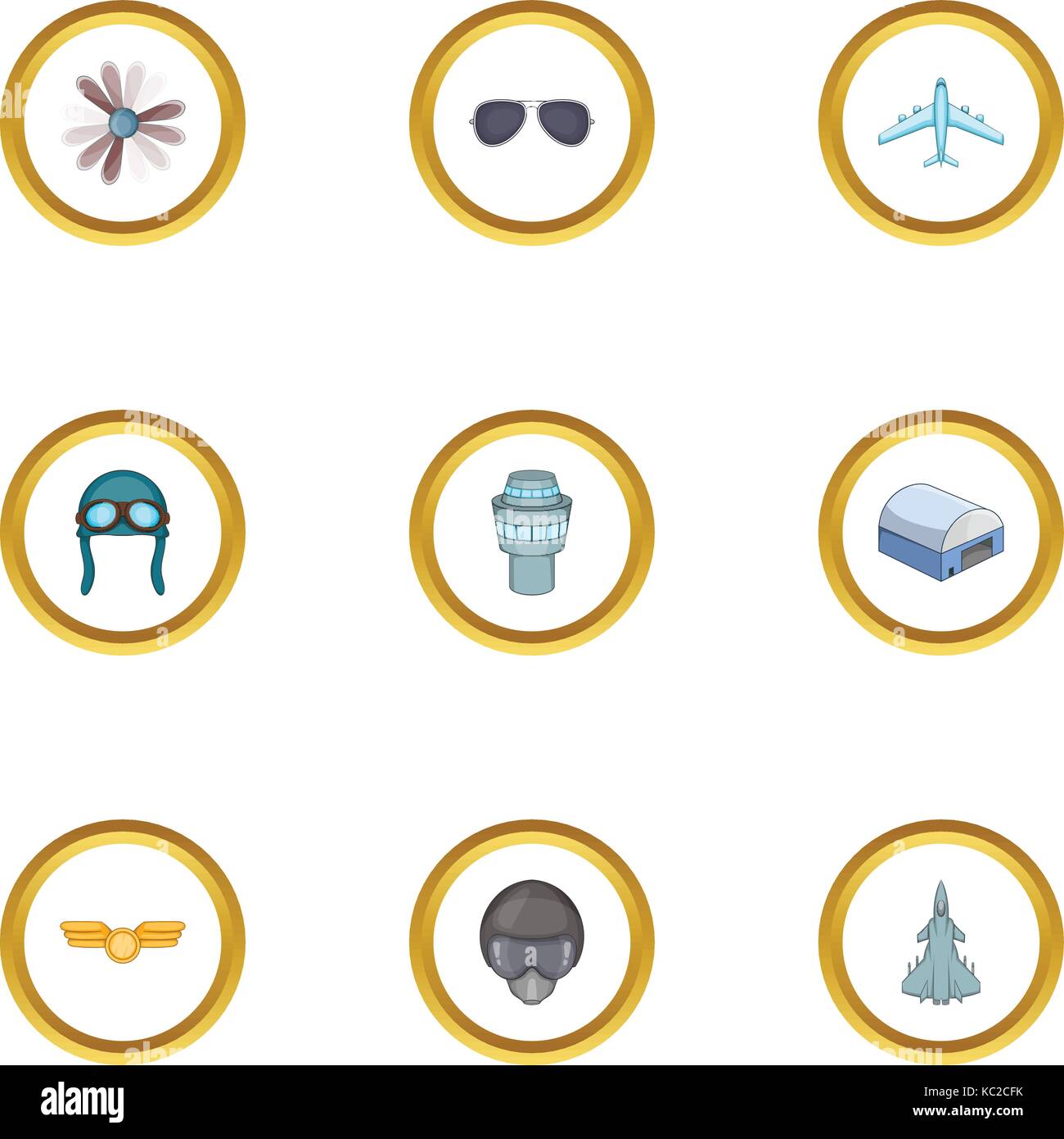 Flight icons set, cartoon style Stock Vector Image & Art - Alamy