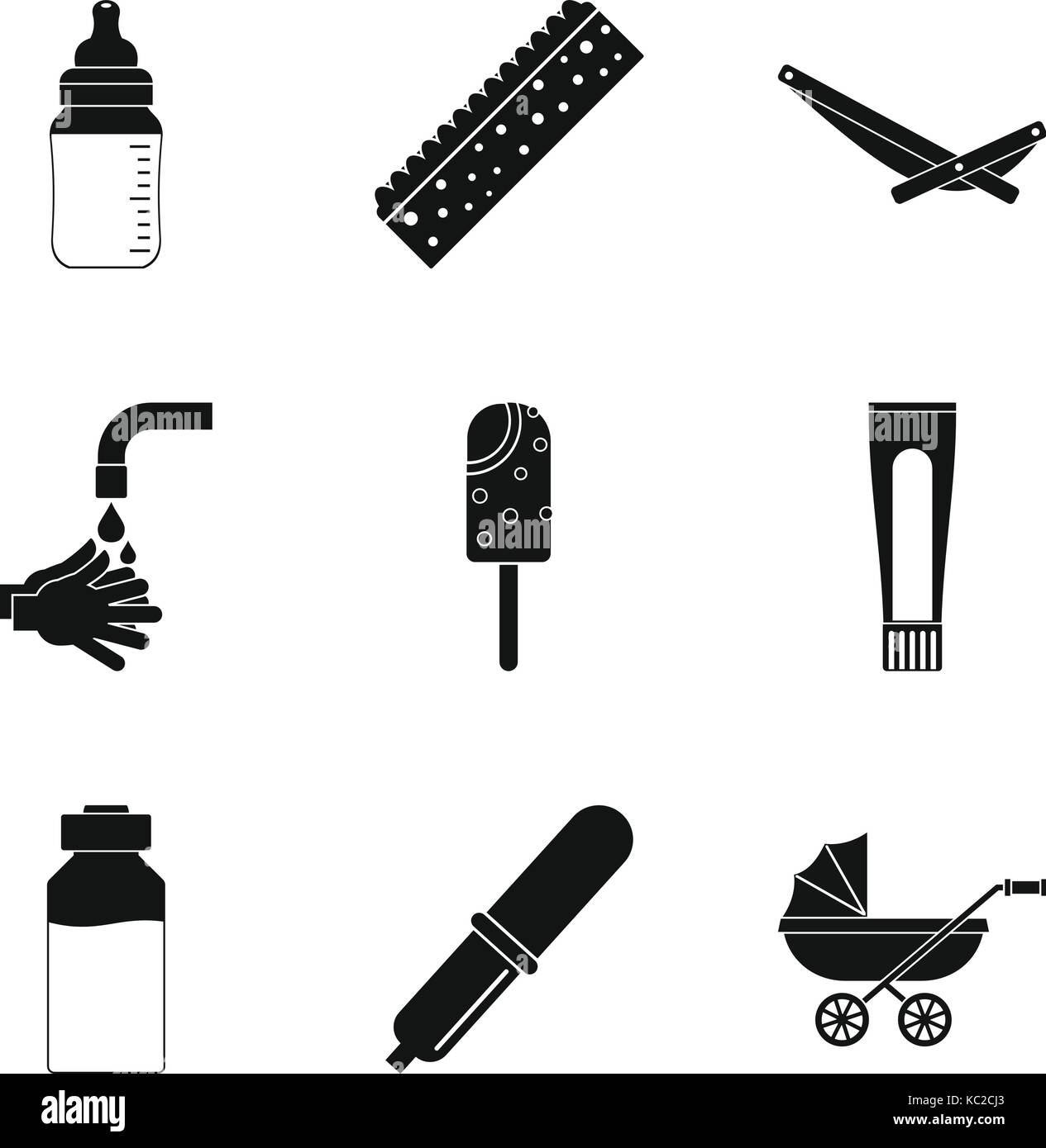 Childrens health icons set, simple style Stock Vector Image & Art - Alamy