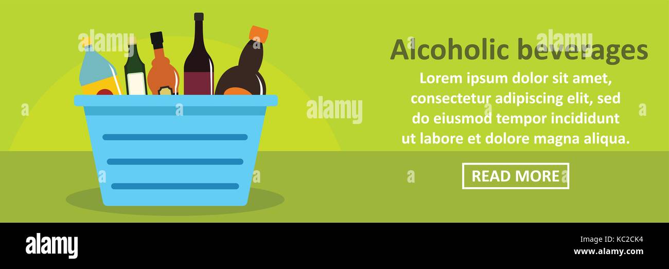 Alcoholic beverages banner horizontal concept Stock Vector Image & Art ...