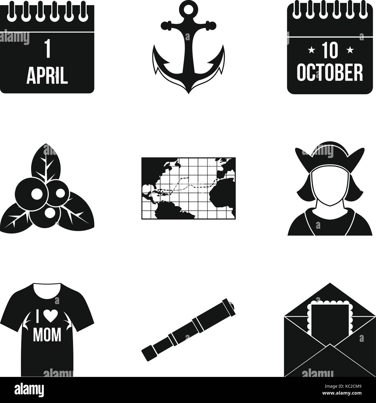 Era icons set, simple style Stock Vector Image & Art - Alamy