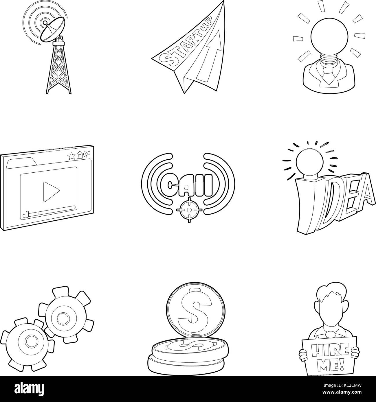 Network maintenance icons set, outline style Stock Vector Image & Art ...