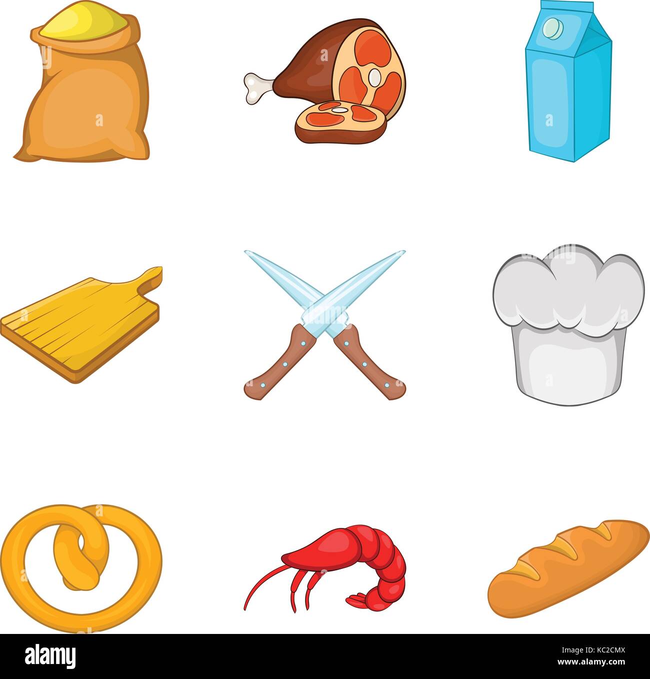 Baker icons set, cartoon style Stock Vector Image & Art - Alamy