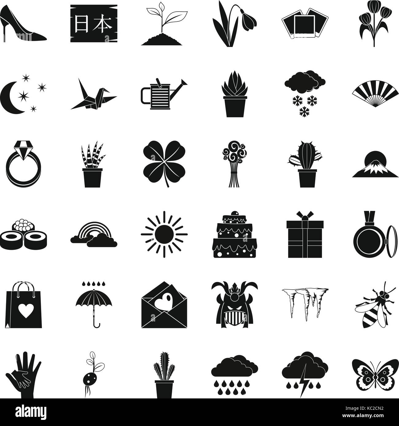 Plant icons set, simle style Stock Vector Image & Art - Alamy