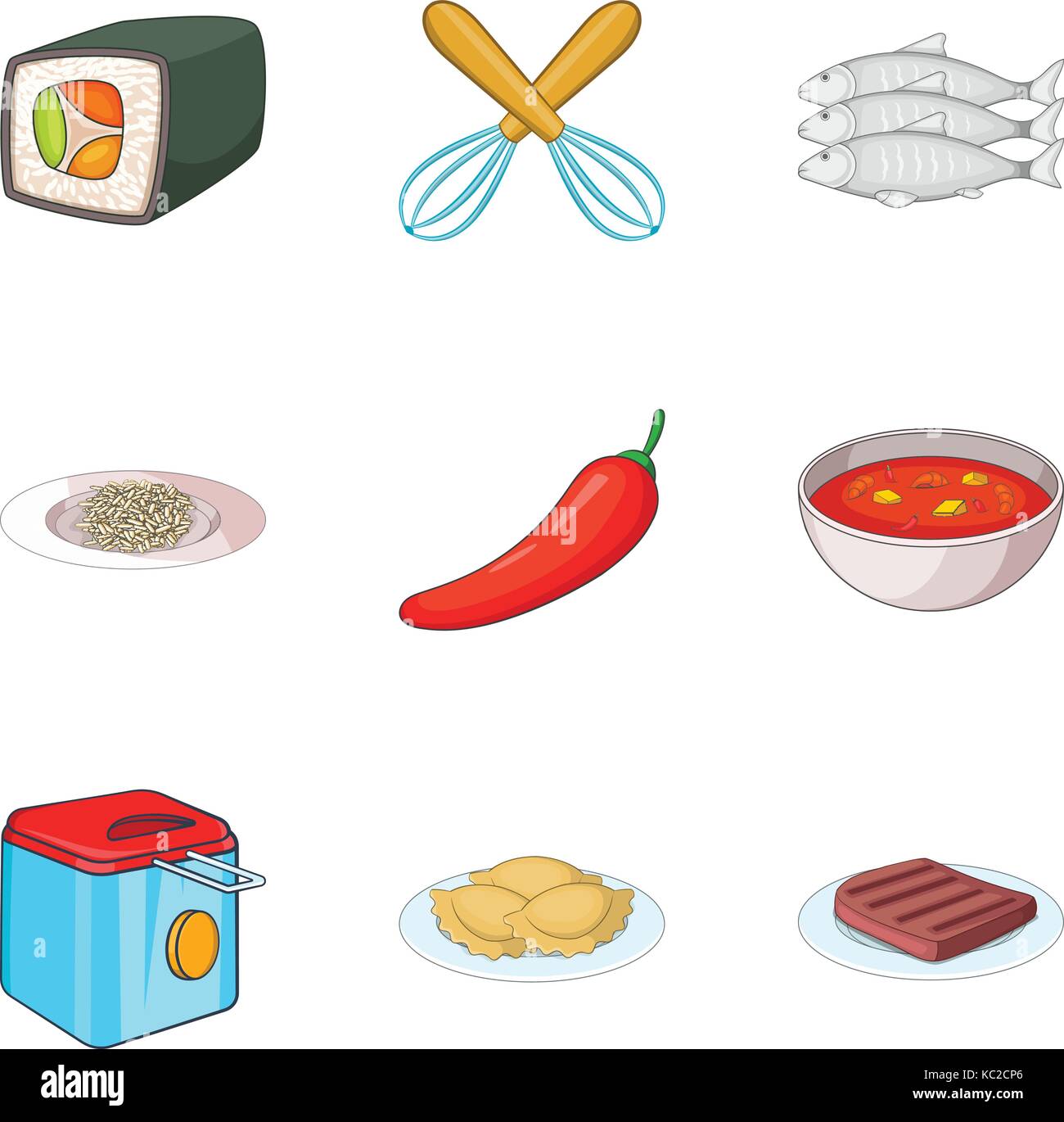 Bakehouse icons set, cartoon style Stock Vector Image & Art - Alamy