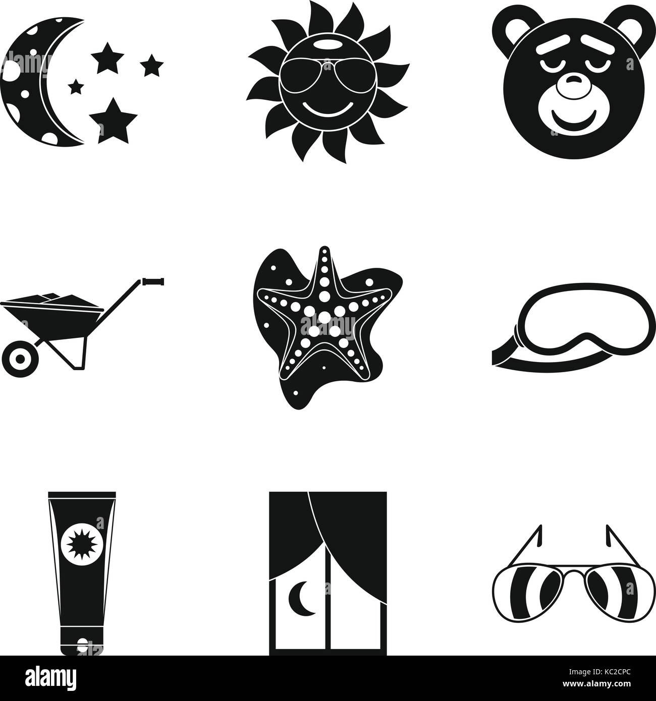 Deep sleep icons set, simple style Stock Vector Image & Art - Alamy