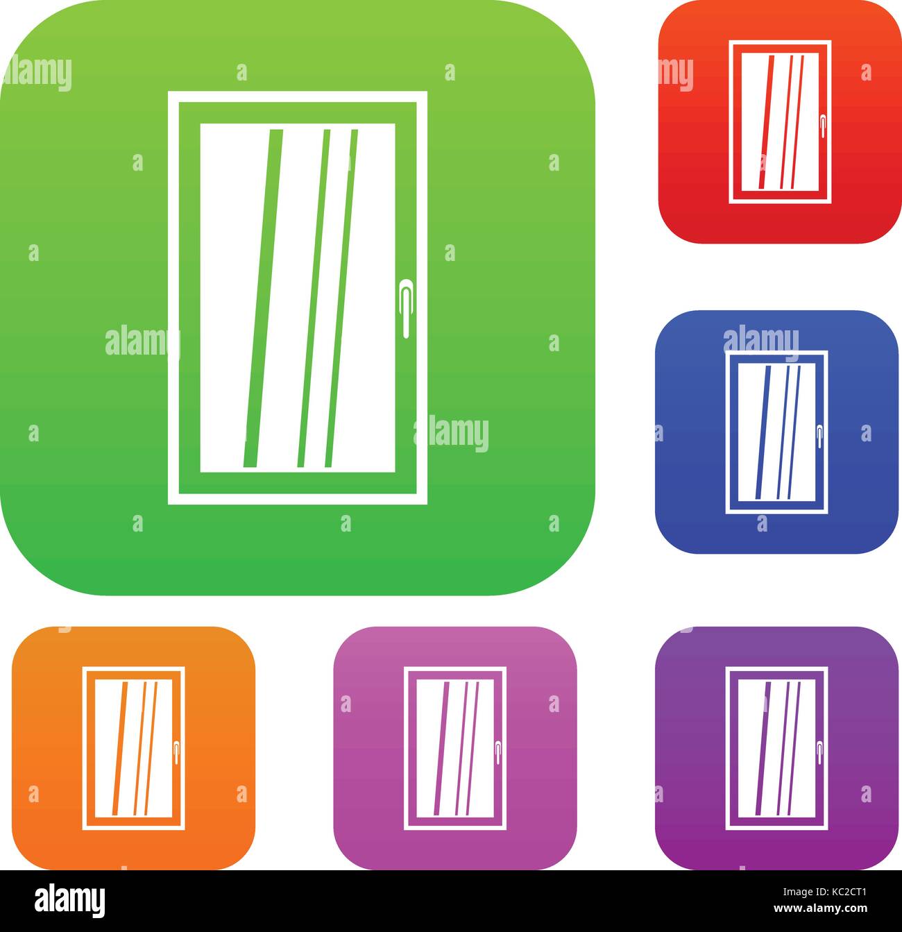 Closed white window set color collection Stock Vector Image & Art - Alamy