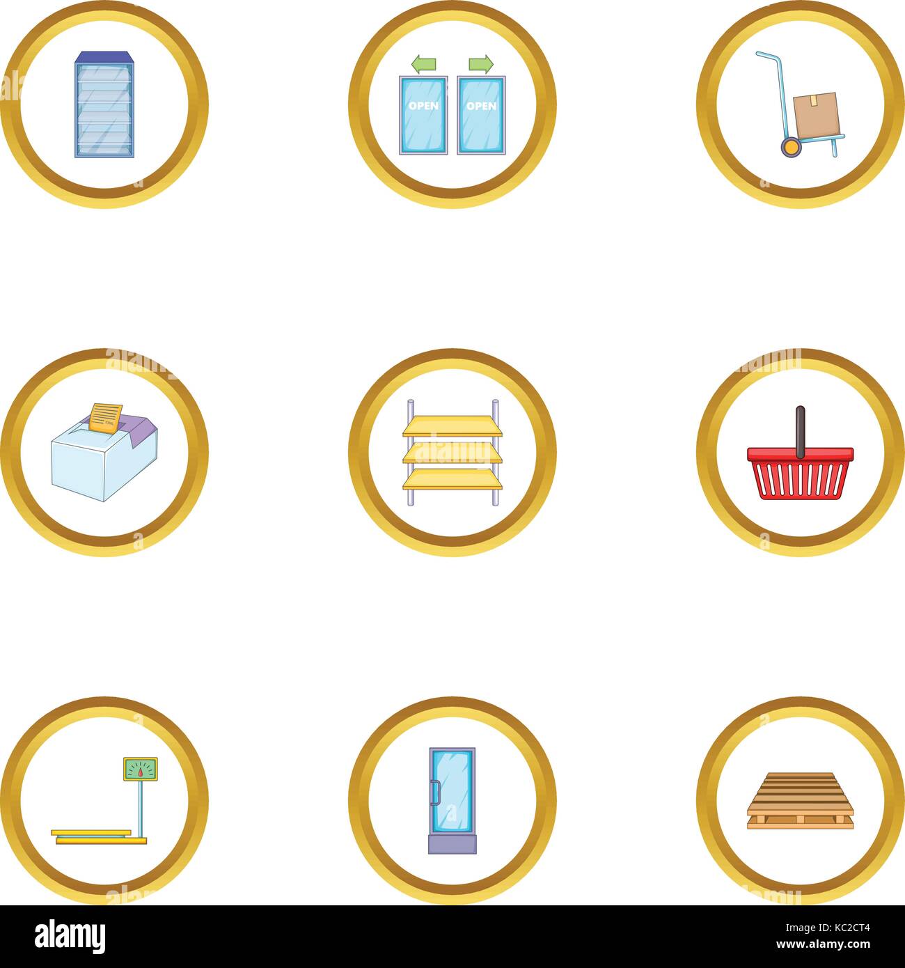 Shop icons set, cartoon style Stock Vector Image & Art - Alamy
