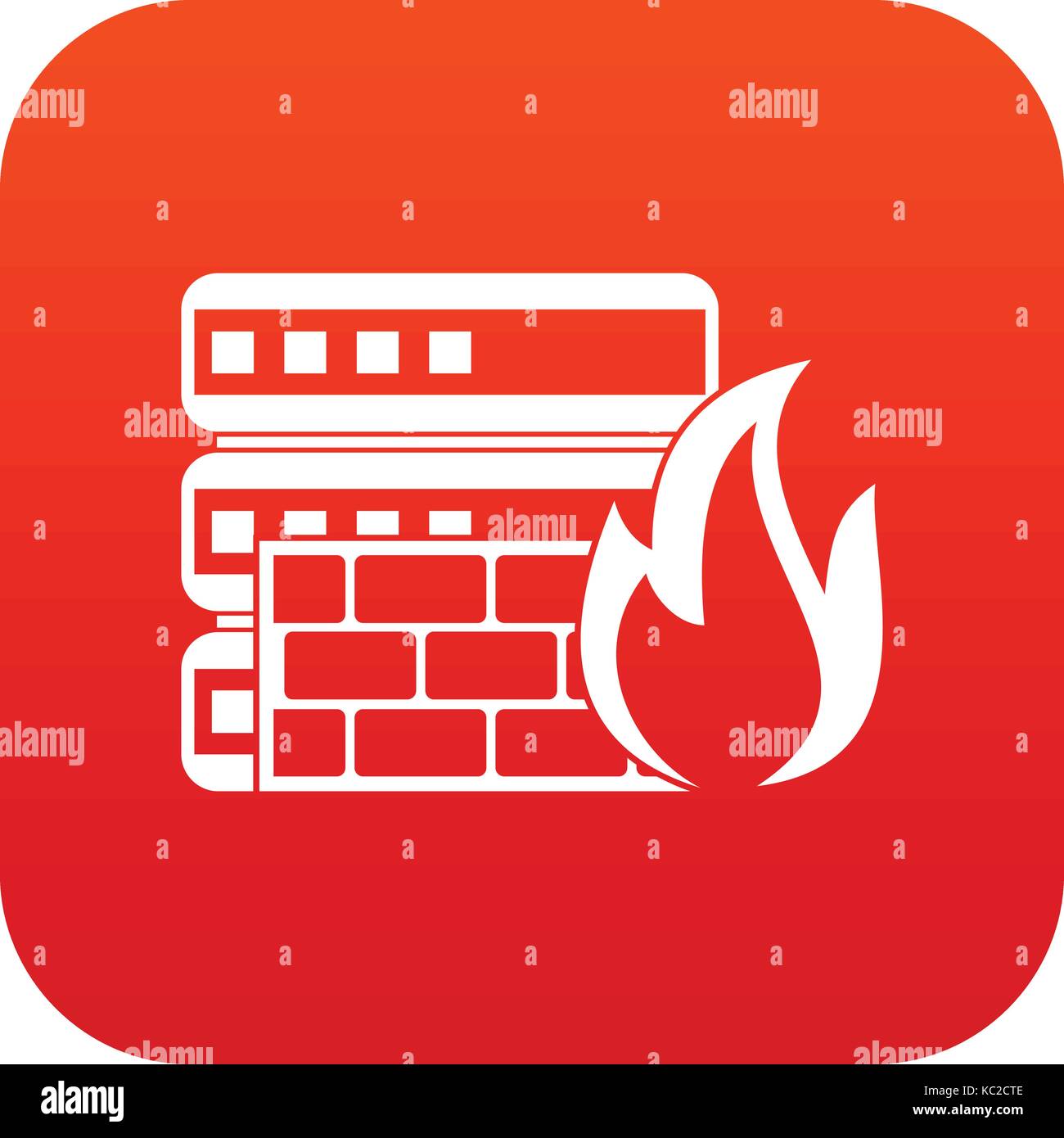Database and firewall icon digital red Stock Vector Image & Art - Alamy