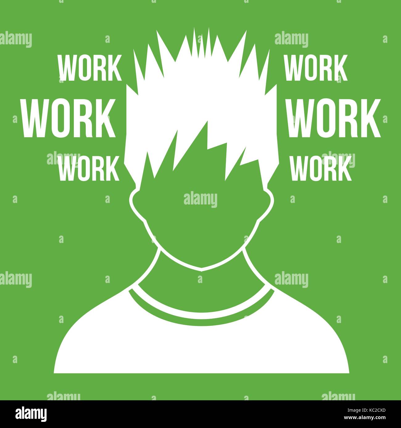 Man and work words icon green Stock Vector Image & Art - Alamy