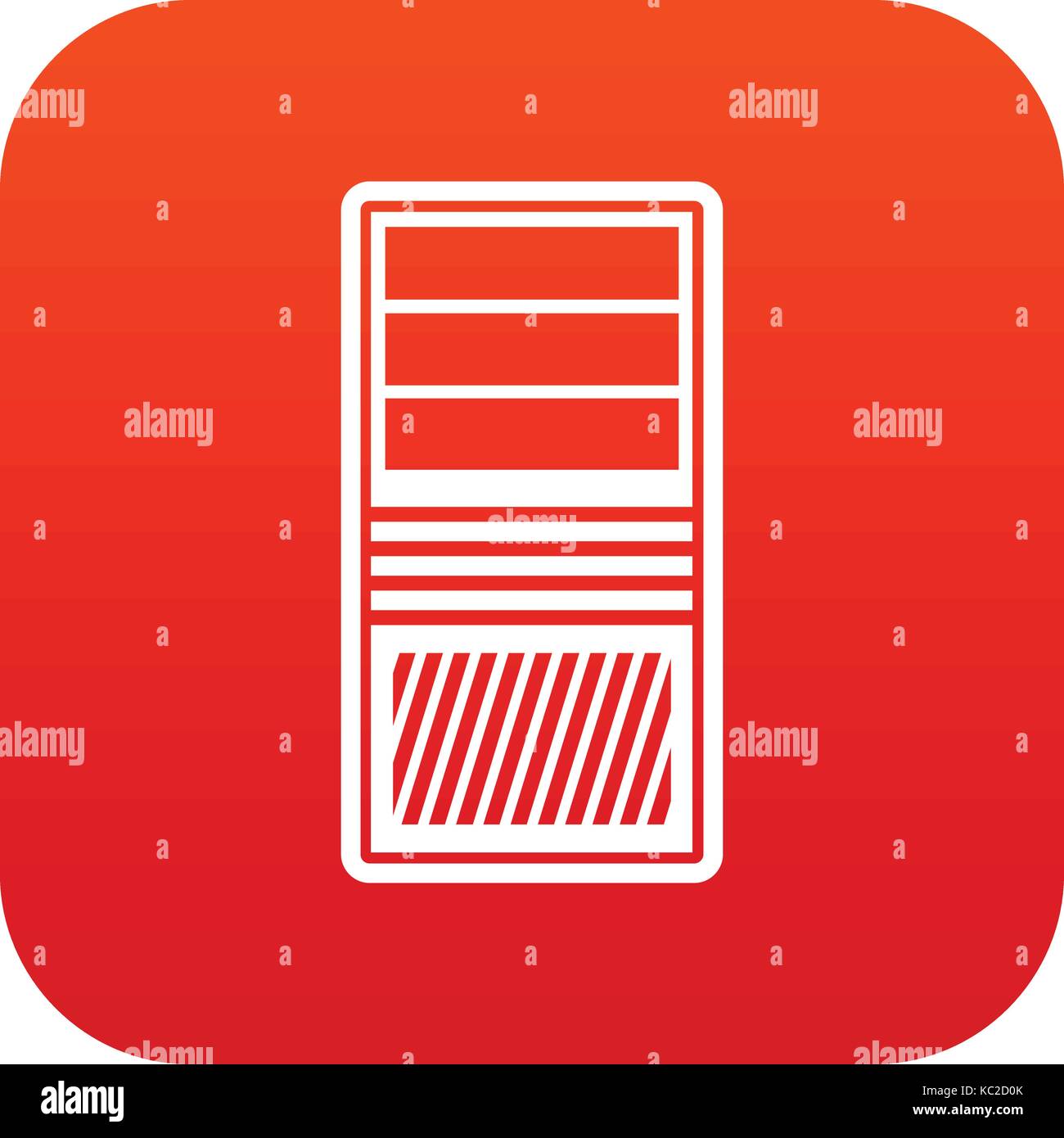 Black computer system unit icon digital red Stock Vector Image & Art ...