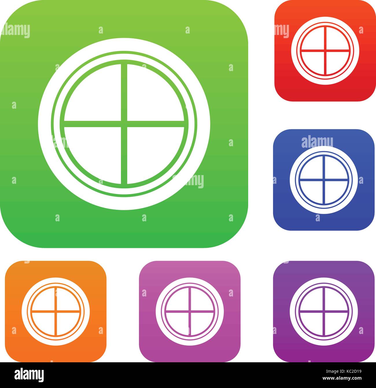 White round window set color collection Stock Vector Image & Art - Alamy