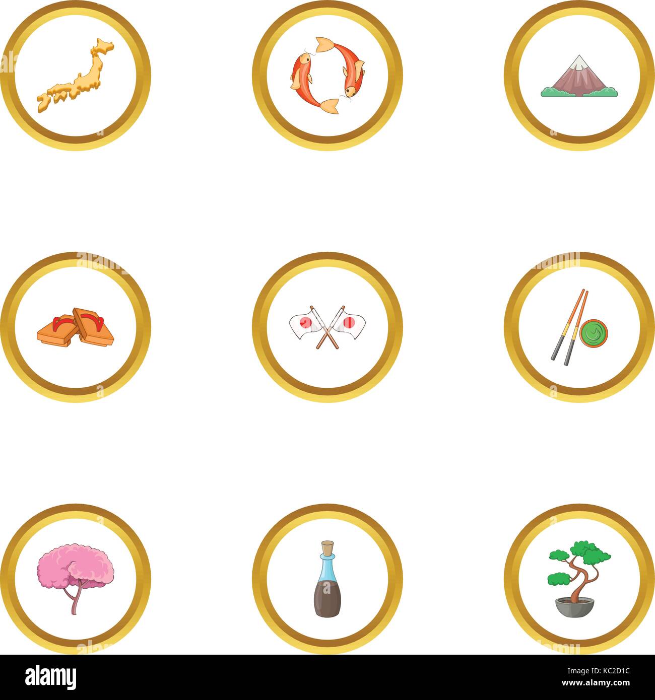 Japan culture icons set, cartoon style Stock Vector Image & Art - Alamy